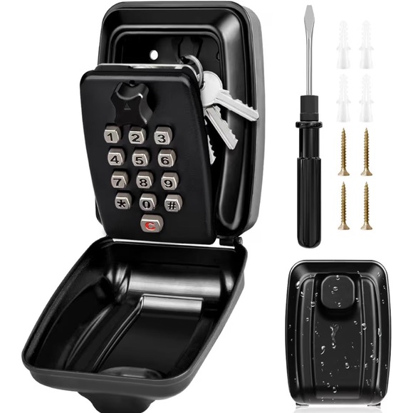 Other | Nwt Key Lock Box For Outside Waterproof Wall Mount Combination ...